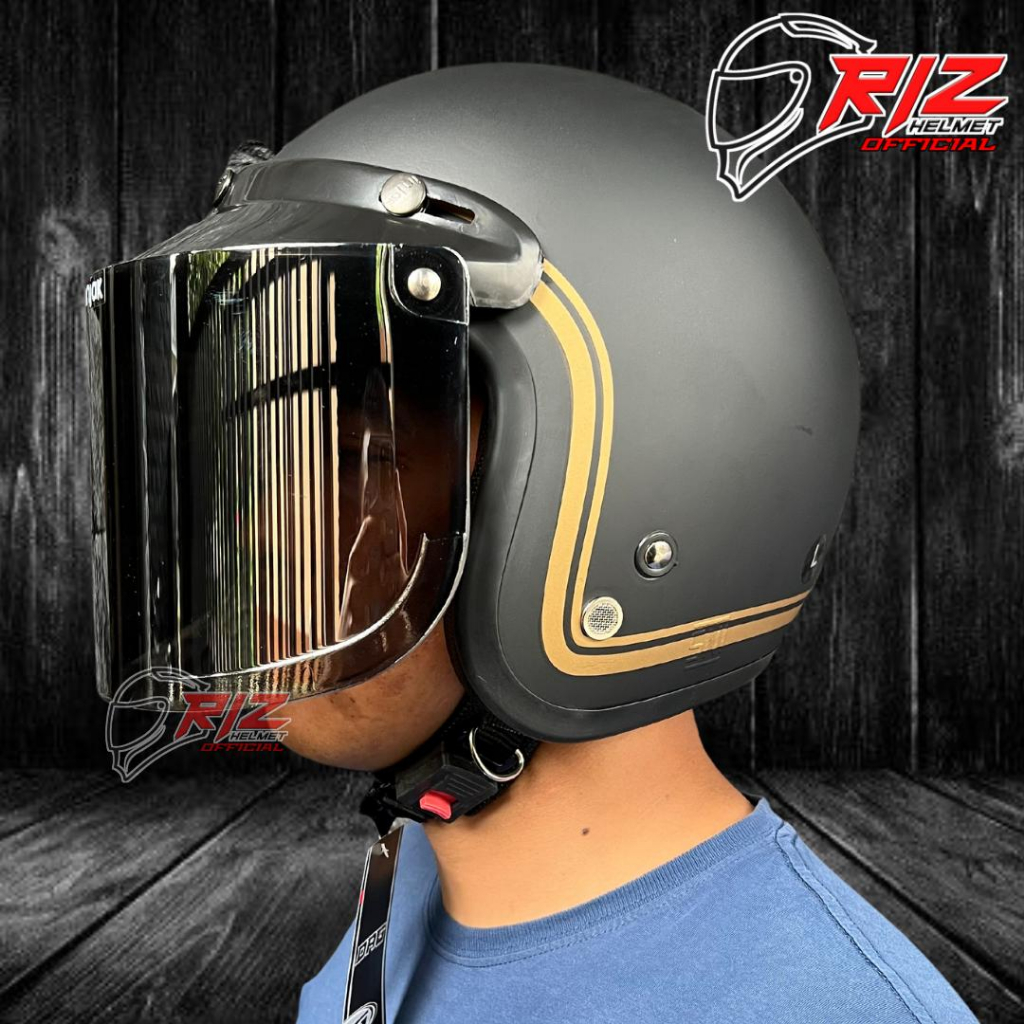 Jual DAG LINE 2 HELM RETRO LIST LINE ORIGINAL STANDART SNI Motorcycle ...