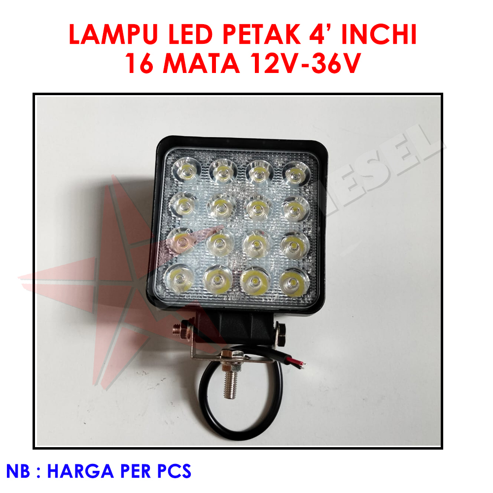 Jual LED LAMPU KERJA BEKO WORK LIGHT EXCAVATOR 16 MATA 48W 12V 24V 36V ...