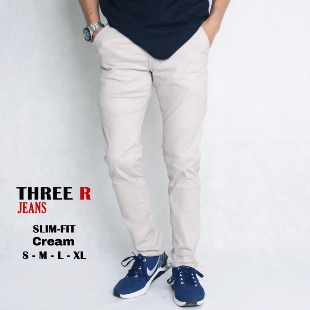 Jual Celana Chino Panjang Pria Slim fit Biru Tua Navy Kerja Harian Kantor Santai Liburan Cowok ...