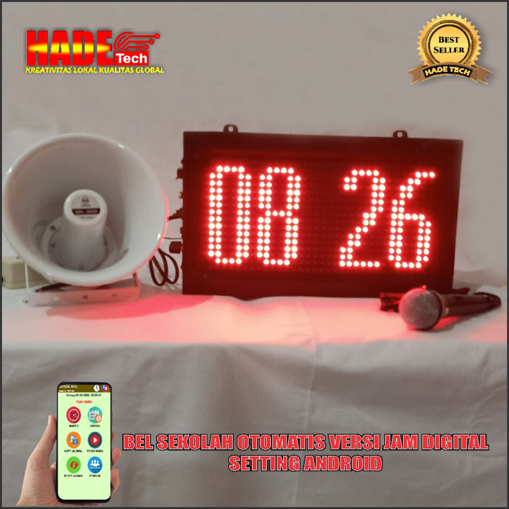 Jual BEL SEKOLAH OTOMATIS, PABRIK VERSI JAM DIGITAL SETING ANDROID ...