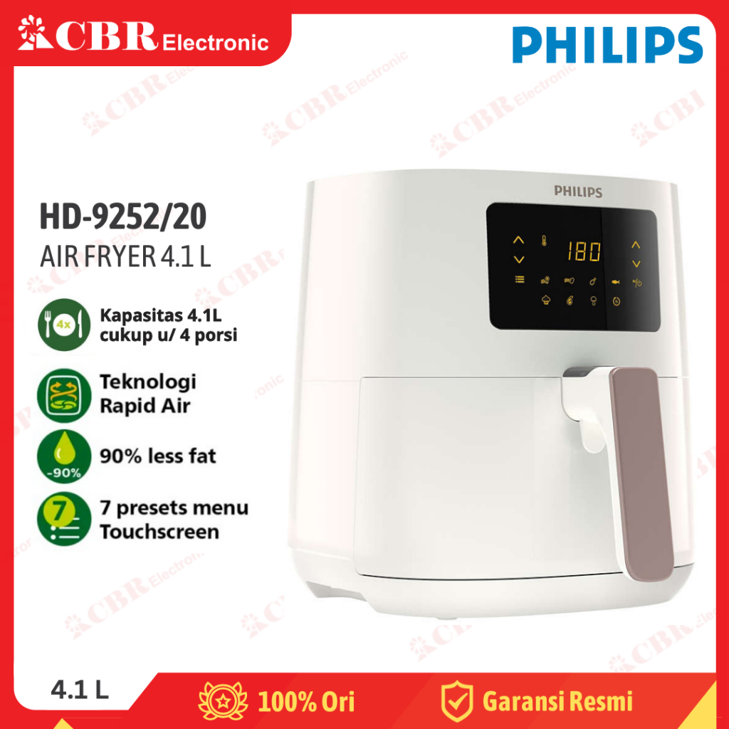 Jual Air Fryer PHILIPS Digital 4.1L HD9252/20 (White) | Shopee Indonesia