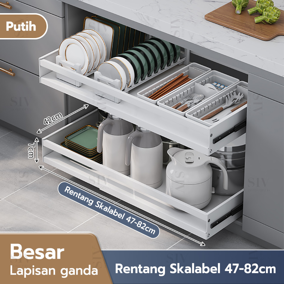 Jual SIV Rak Piring Tarik Rak Laci Piring Rak Piring Untuk Kabinet Rak ...