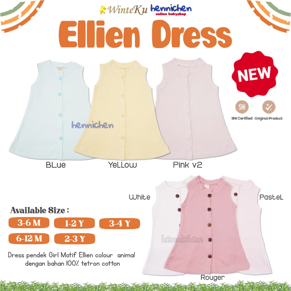 Jual WINTEKU ELLIEN DRESS BABY GIRL DRES KUTUNG ANAK PEREMPUAN COLOUR ...