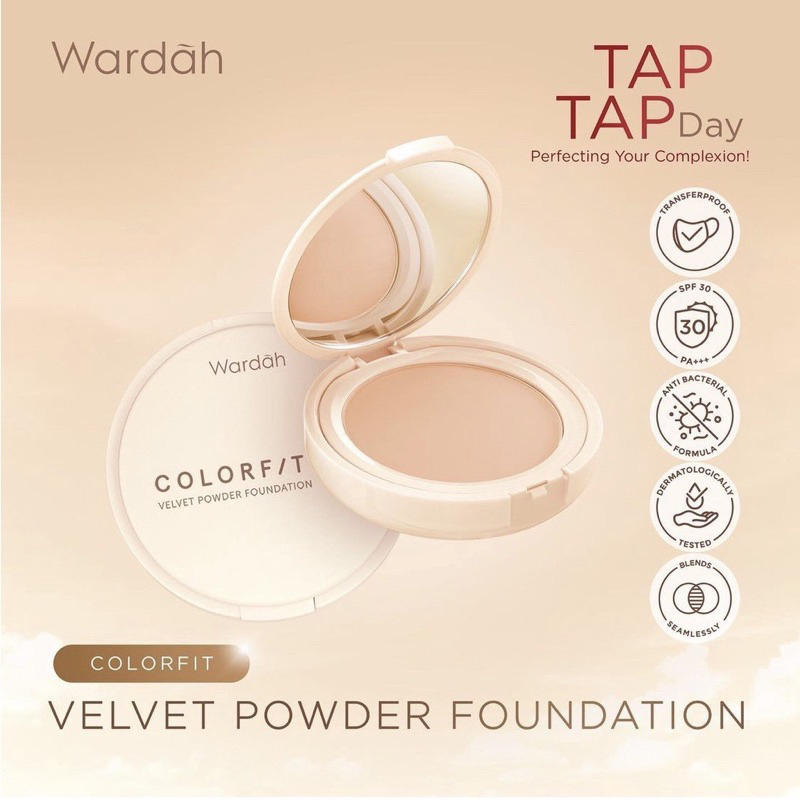Jual WARDAH Colorfit Velvet Powder Foundation SPF20 PA+++ 11g | Bedak ...