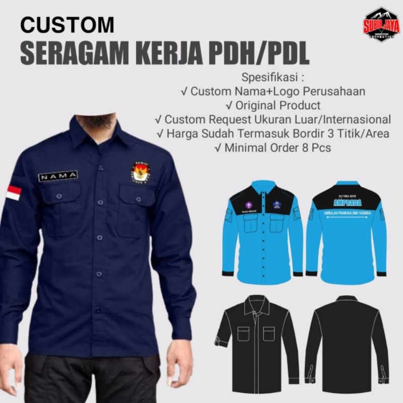 Jual Seragam Kerja PDH Bordir | Shopee Indonesia