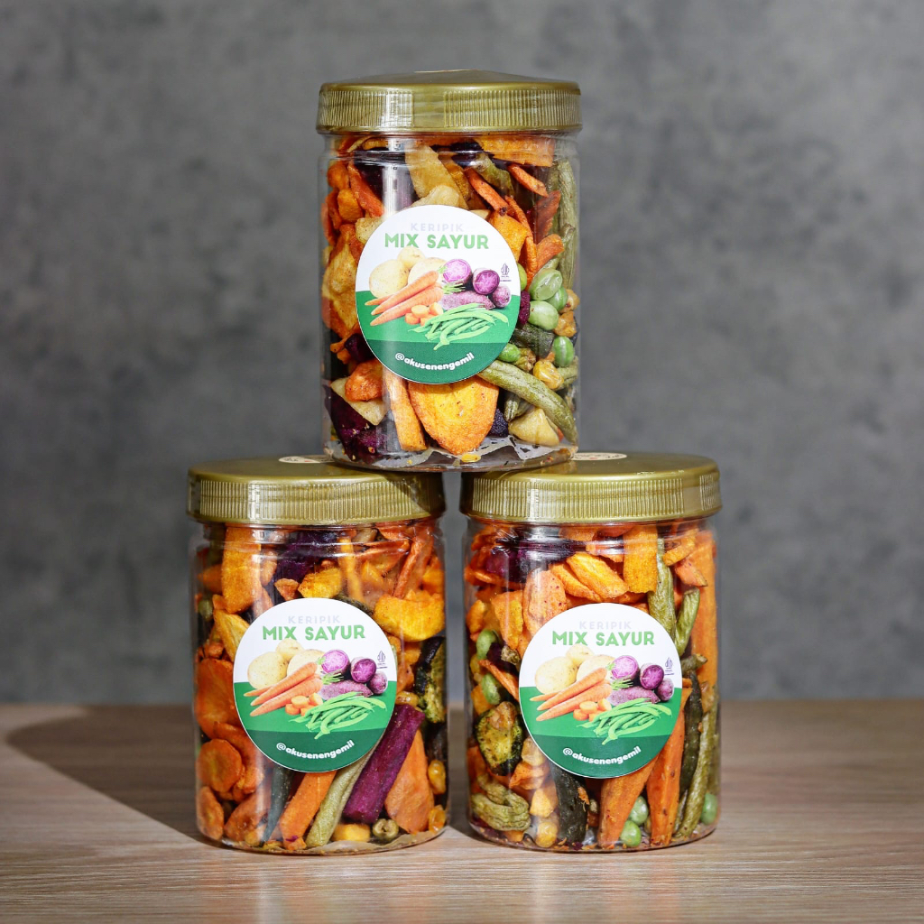 Jual 3 pcs KERIPIK SAYUR MIX OKRA ORIGINAL PREMIUM 750ml | MAKANAN DIET ...