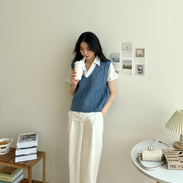 Jual KAORITHELABEL | Cable Knit Vest | Rompi Rajut Premium - Atasan Knit - Blouse Wanita - Outer ...