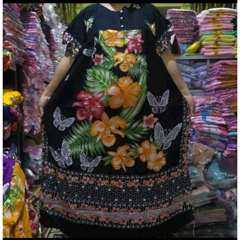 Jual Daster Hengky Kancing Jumbo LD 140 / Daster Busui Jumbo | Shopee ...