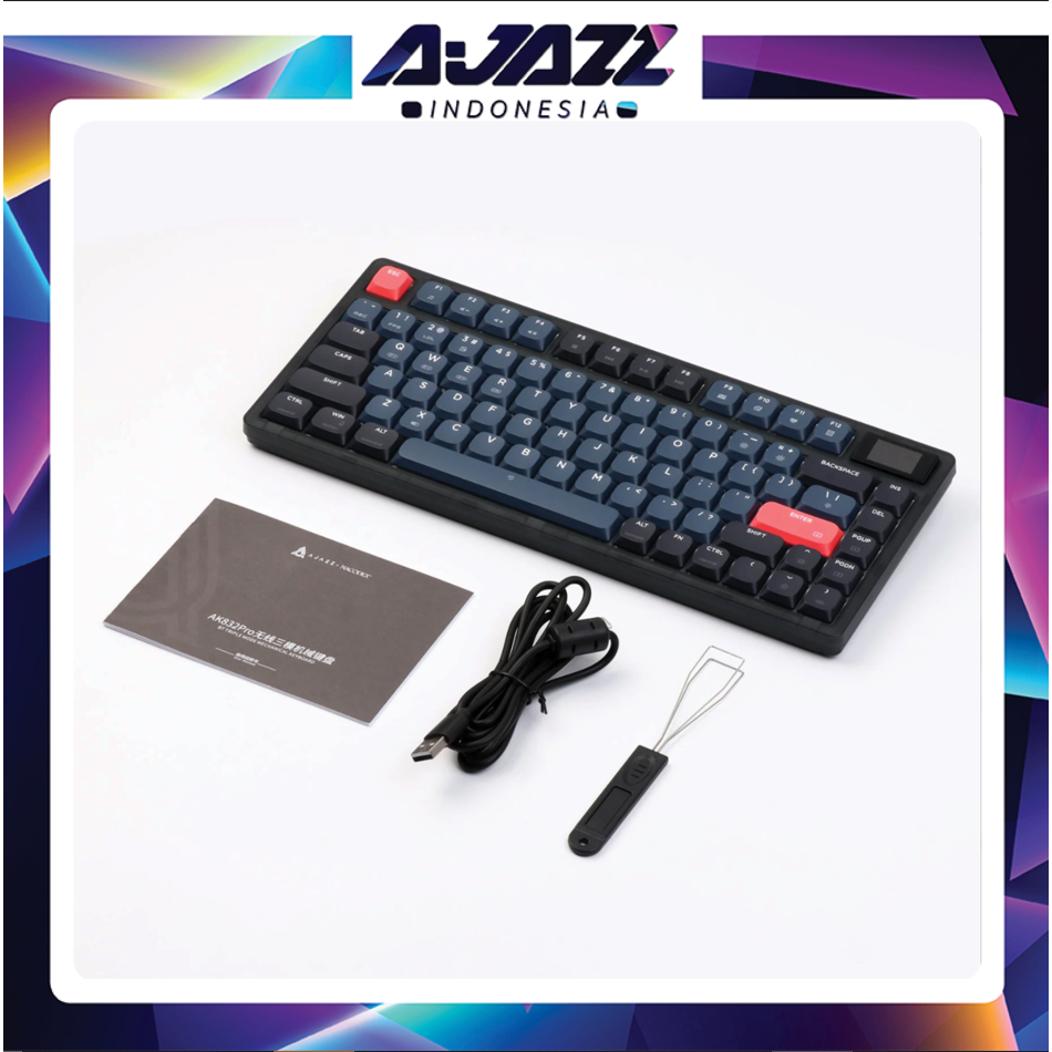 Jual Ajazz AK832 PRO 75% Low Profile Mechanical Keyboard 3-Mode RGB ...