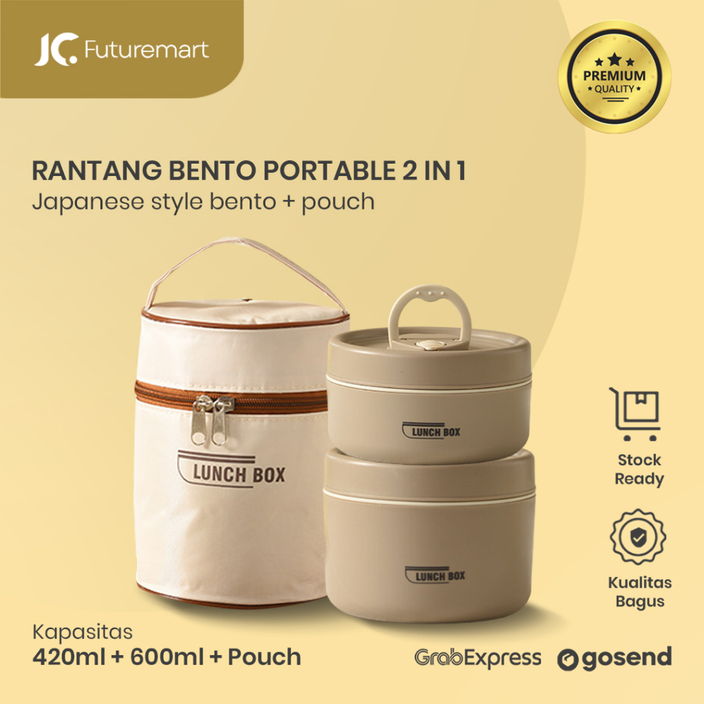 Jual Rantang Kotak Makan Lunch box bulat Stainless Steel anti bocor R46 ...