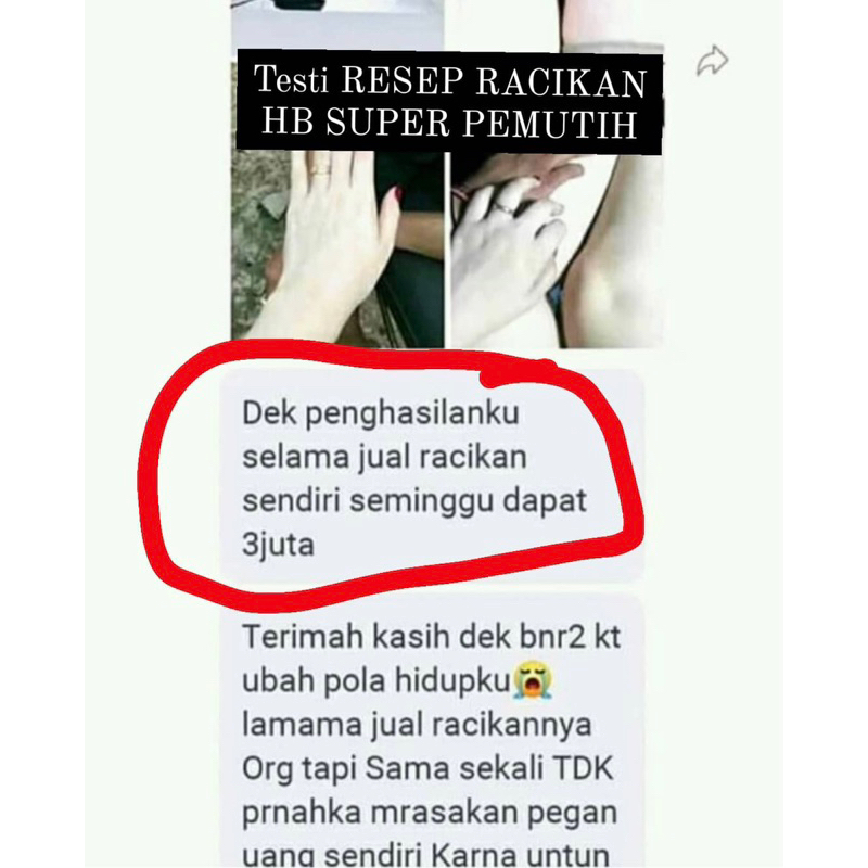 Jual RESEP RACIKAN HB SUPER PEMUTIH | Shopee Indonesia