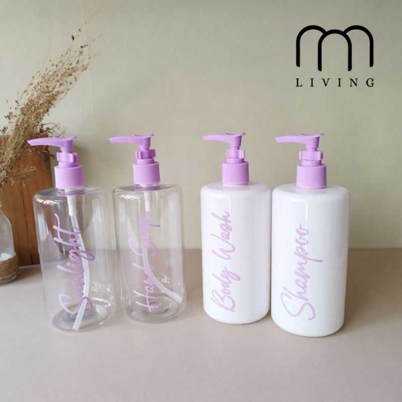 Jual Botol Sabun Cair 500ml Glosy & Transparan TUTUP UNGU | Shopee ...
