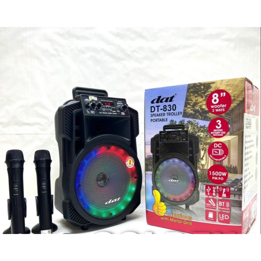 Jual Speaker Portable Wireless Dat DT 830 Original 8 inch Bluetooth ...