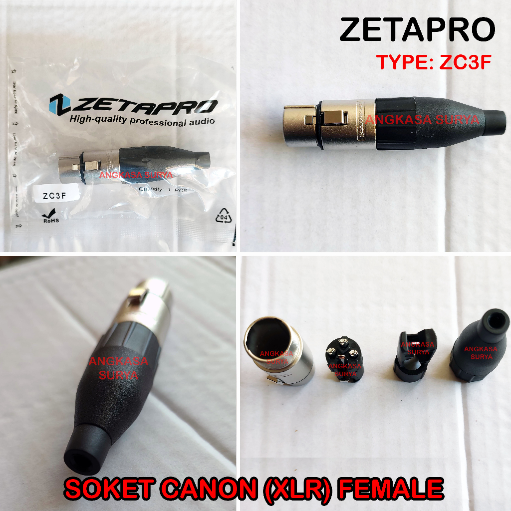 Jual Soket Female Canon XLR ZETAPRO ZC3F / Socket Conector Perempuan ...