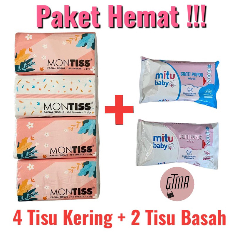Jual Paket Tisu Kering + Tisu Basah (Montis/Mitu) | Shopee Indonesia