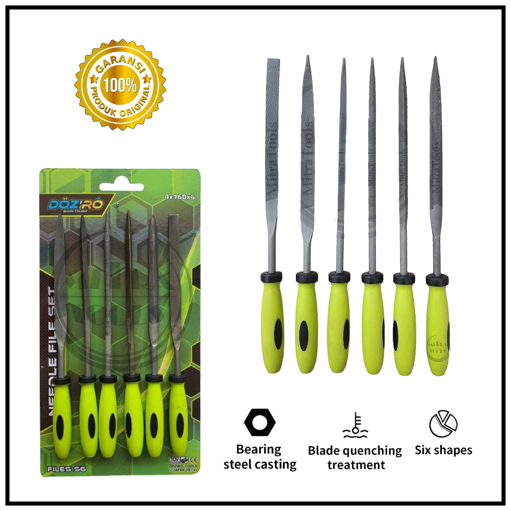 Jual DOZIRO Kikir Besi Set 6 Pcs 4 Inch Bulat Segitiga Gepeng Slim ...