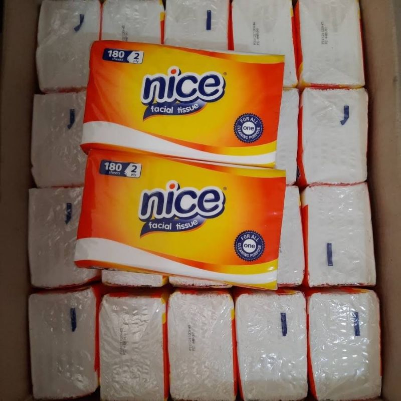 Jual TISSUE NICE FACIAL TISSUE 180 SHEET 2PLY | 1 Dus | Shopee Indonesia