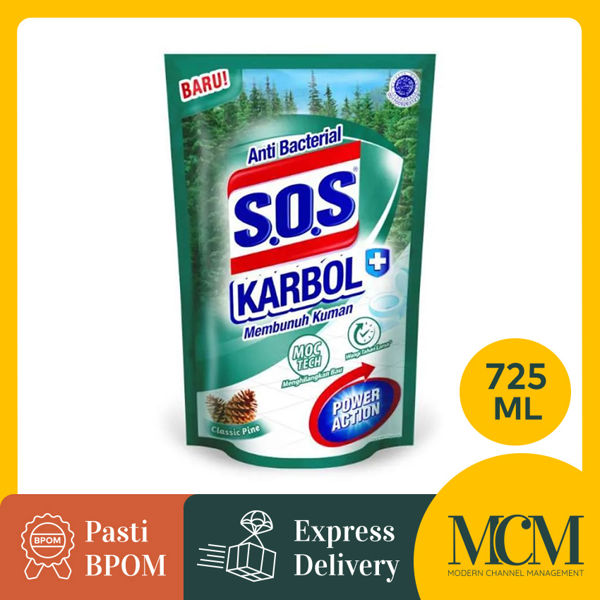 Jual Cairan Pembersih - SOS Karbol Classic Pine - 725 mL | Shopee Indonesia