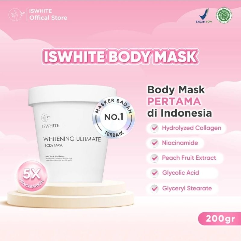 Jual ISWHITE Body Mask Whitening Ultimate Body Mask | Shopee Indonesia