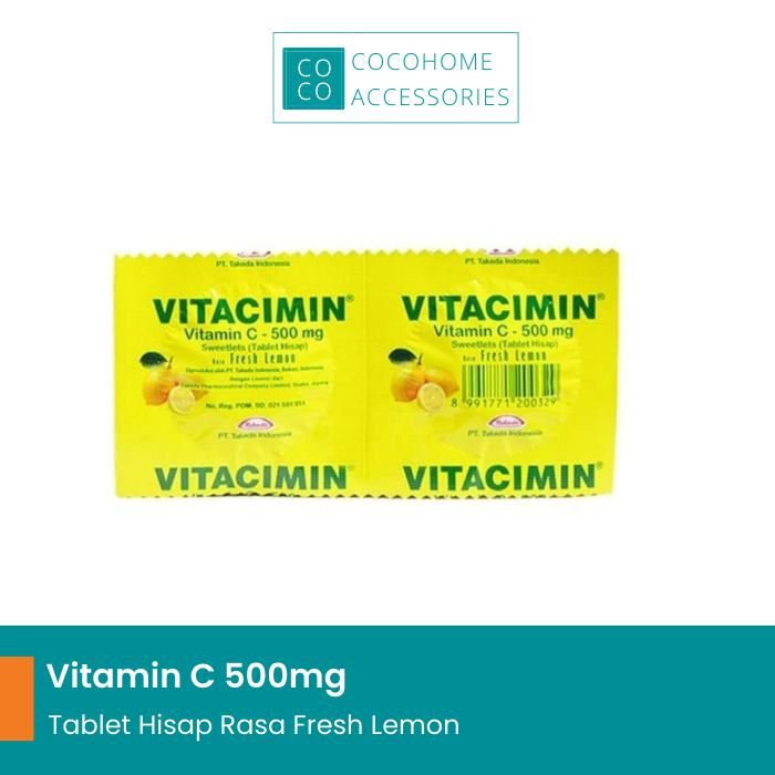 Jual Vitacimin Vitamin C 500mg Tablet Hisap Rasa Fresh Lemon | Shopee ...