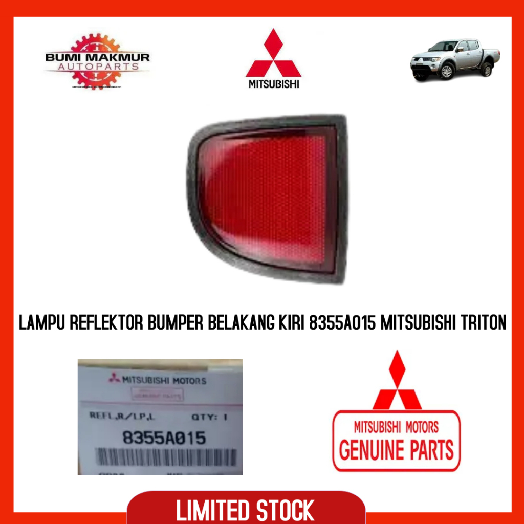 Jual LAMPU REFLEKTOR BUMPER BELAKANG KIRI 8355A015 MITSUBISHI TRITON ...