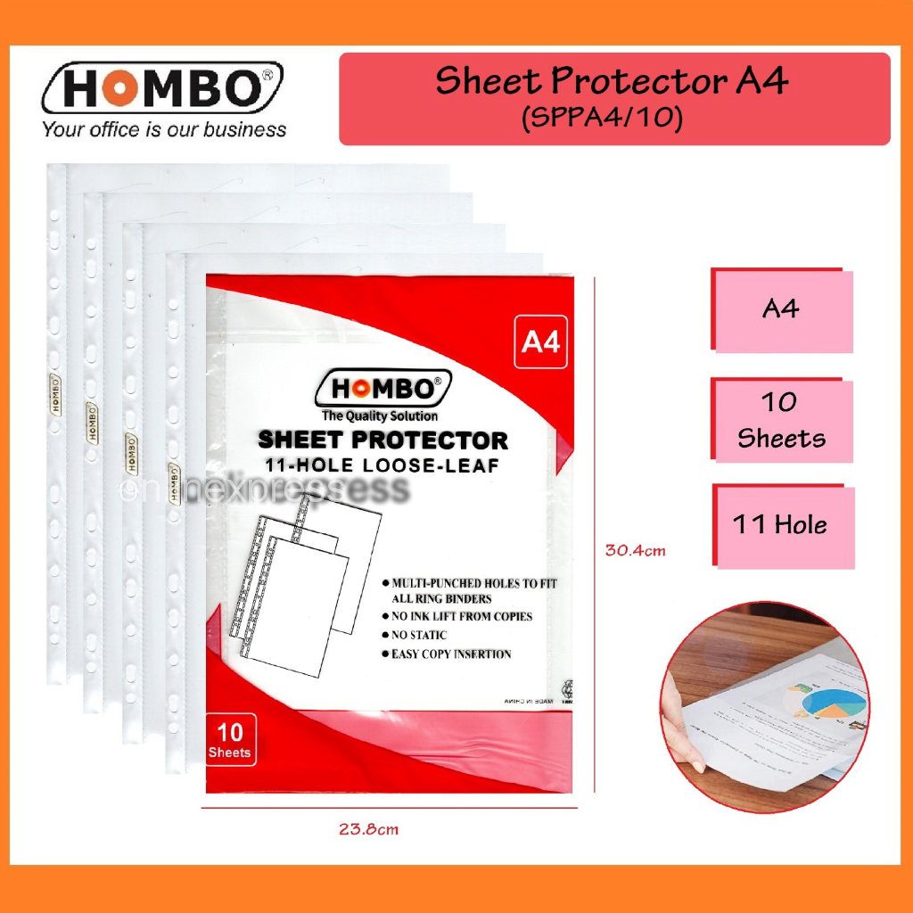 Jual Plastik pp pocket / sheet protector A4 Hombo (10 sheet) | Shopee ...