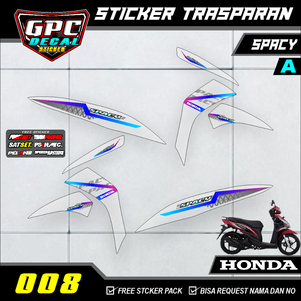 Jual STRIPING TRANSPARAN UV SPACY DESAIN SIMPEL VARIASI LIST MOTOR GPC ...