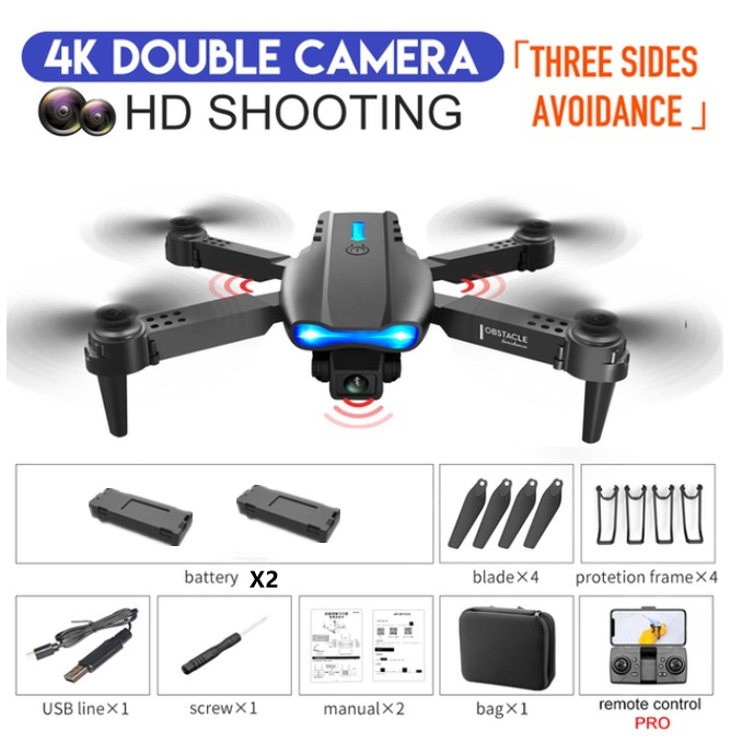 Jual Smart Drone E88 Pro/E99 Pro 4k HD Dual Camera Shoot Original ...