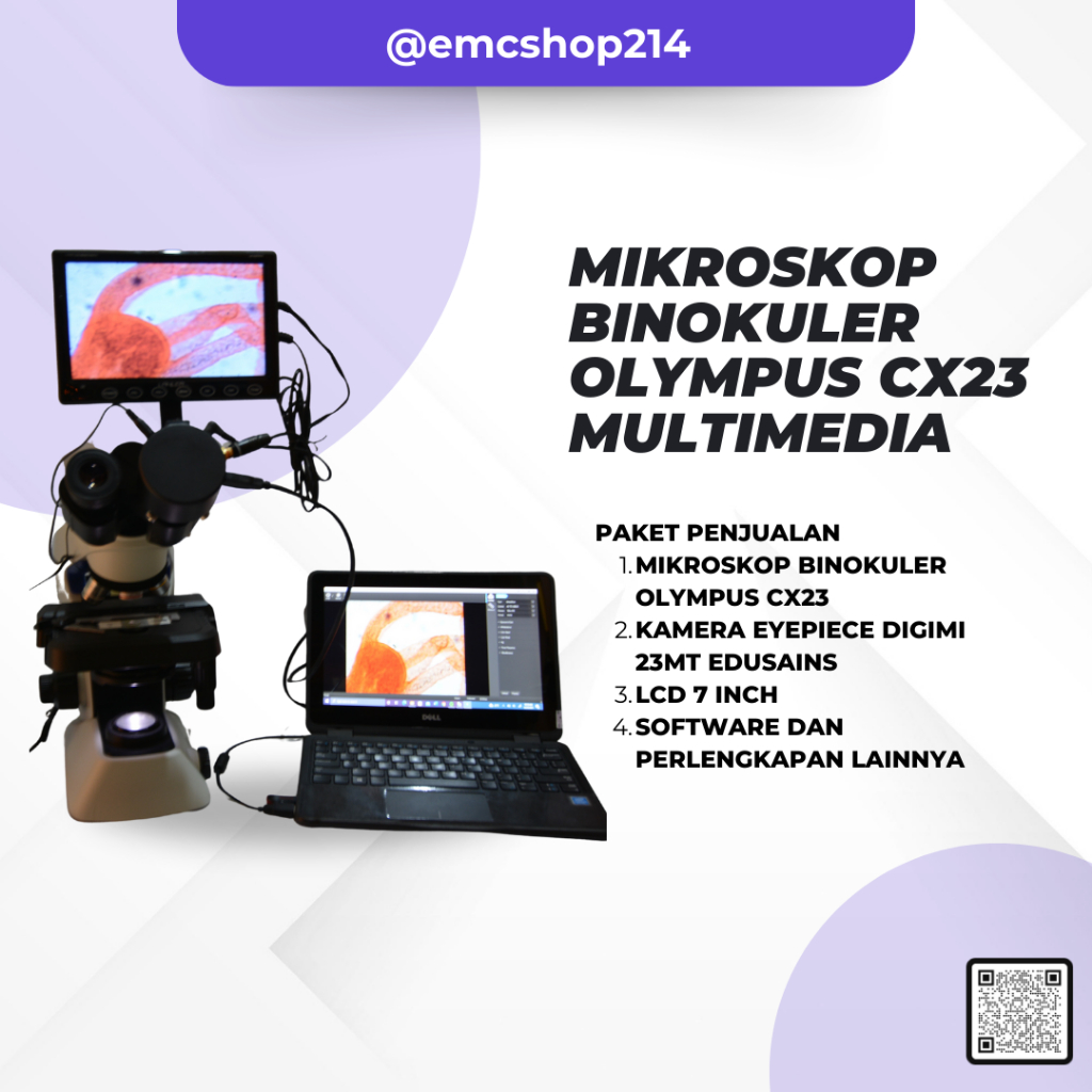 Jual Mikroskop Binokuler Olympus CX23 Multimedia - Digimi 23MT Edusains | Shopee Indonesia