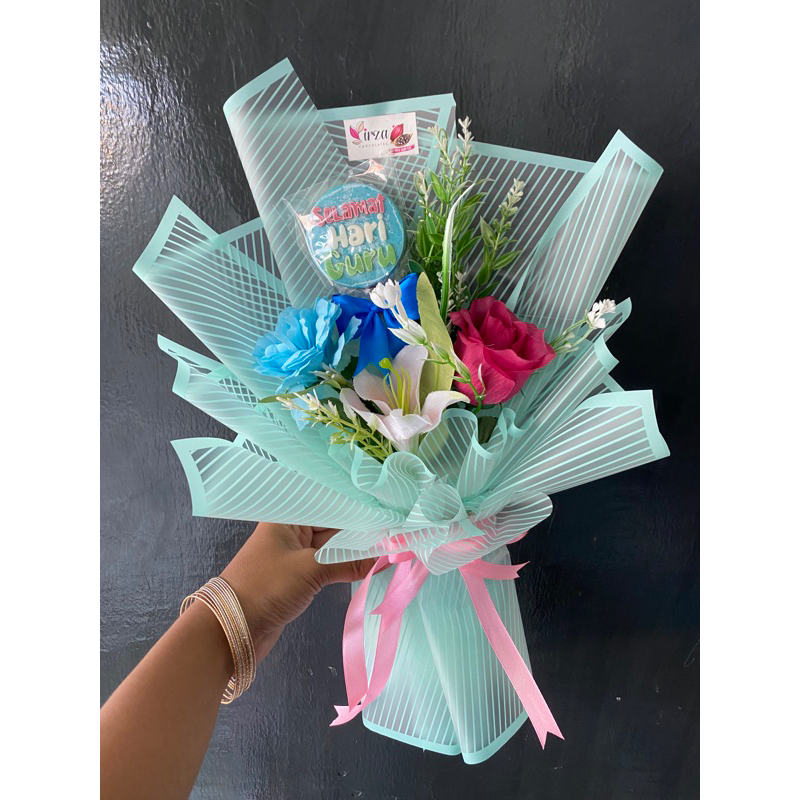 Jual buket bunga mix loli ucapan selamat hari guru | Shopee Indonesia