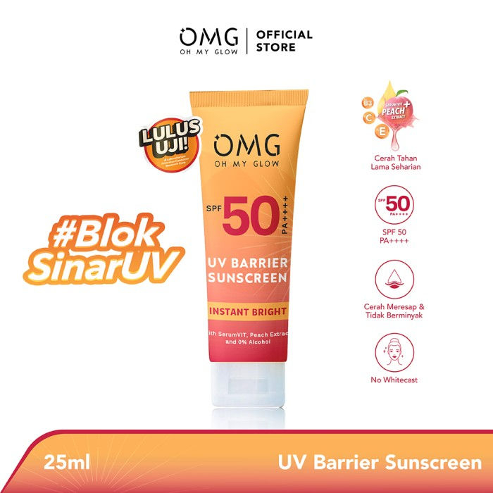 Jual (Kemasan Baru) OMG OH MY GLOW UV Barrier Sunscreen SPF 50 PA ...
