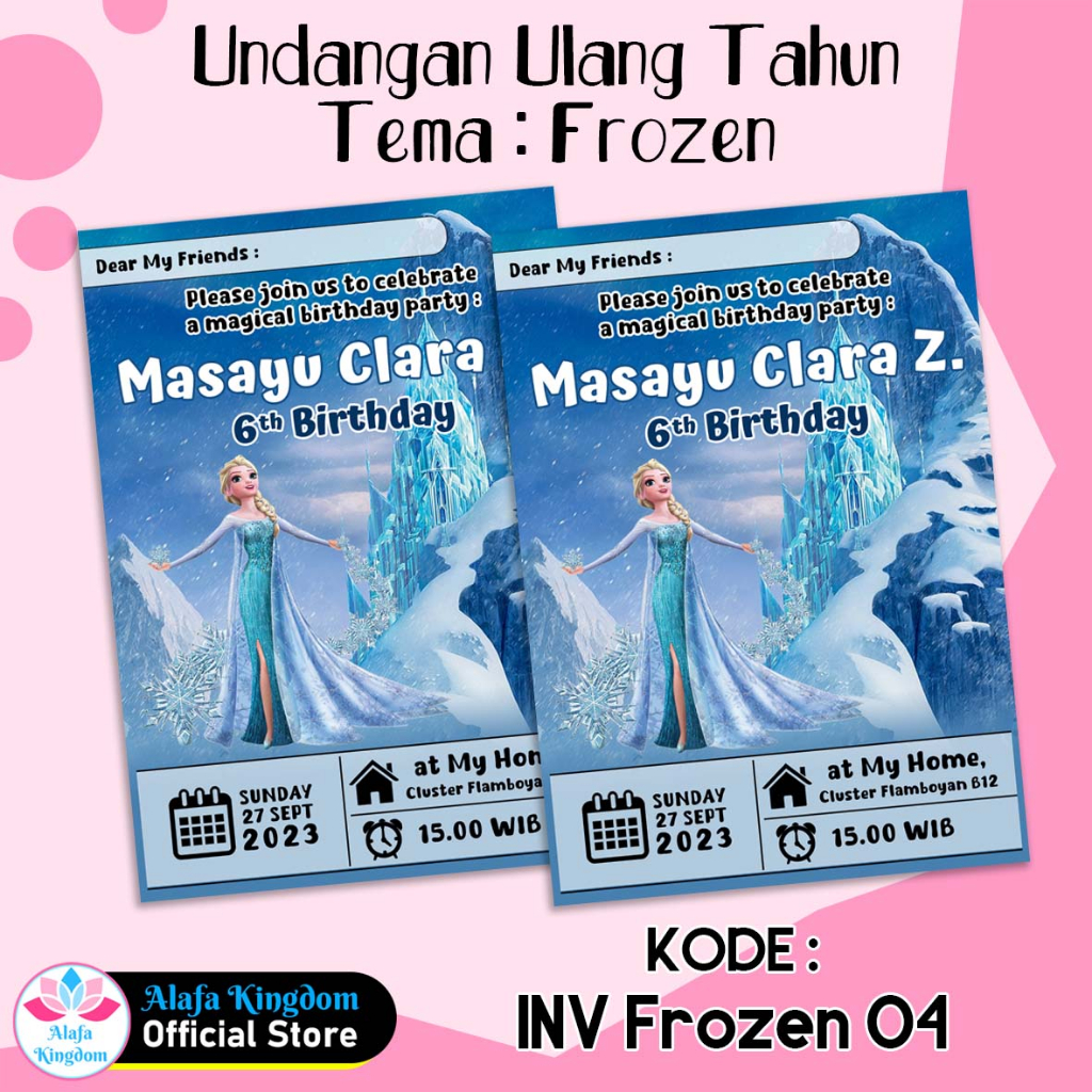 Jual alafakingdom - Undangan Ultah Ulang Tahun Anak Frozen / Birthday ...