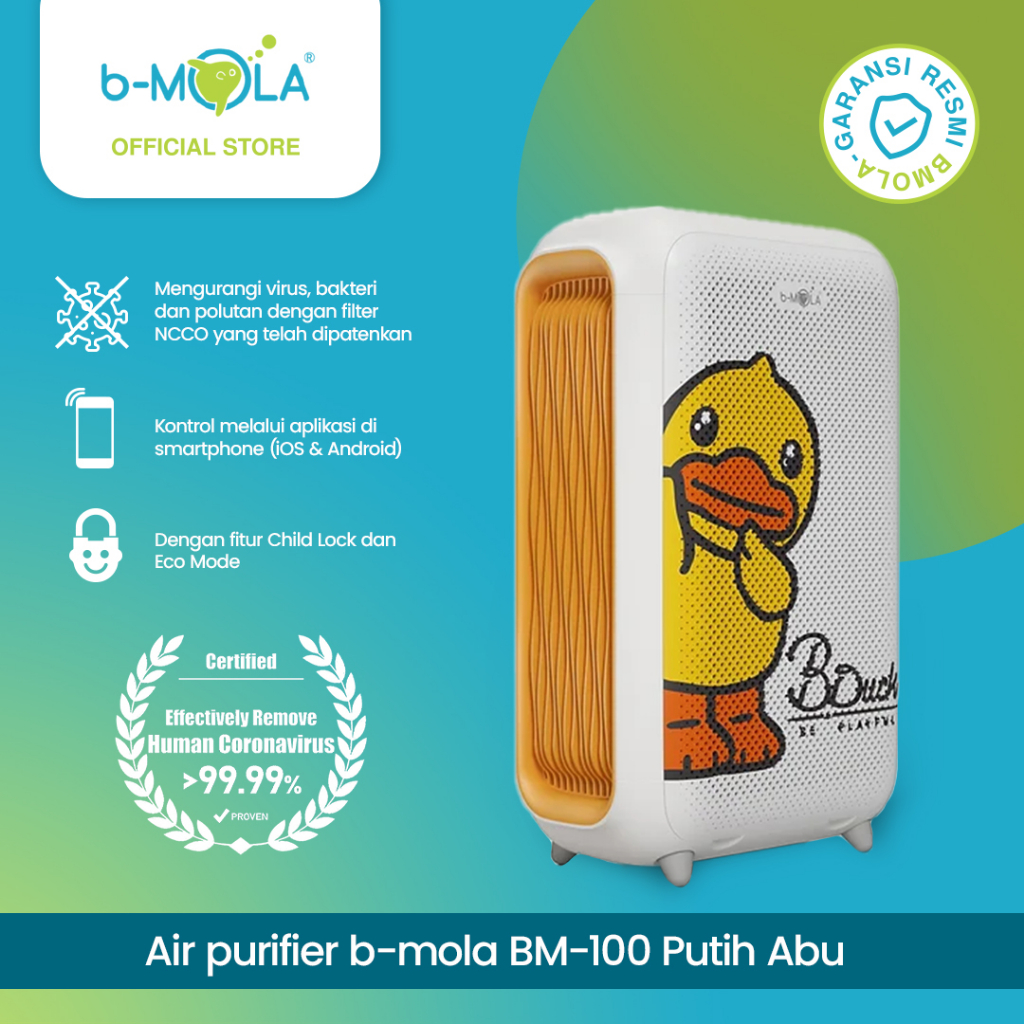 Jual b-MOLA Air Purifier BM100 b-Duck Edition with NCCO HEPA H13 Medical Grade | Shopee Indonesia