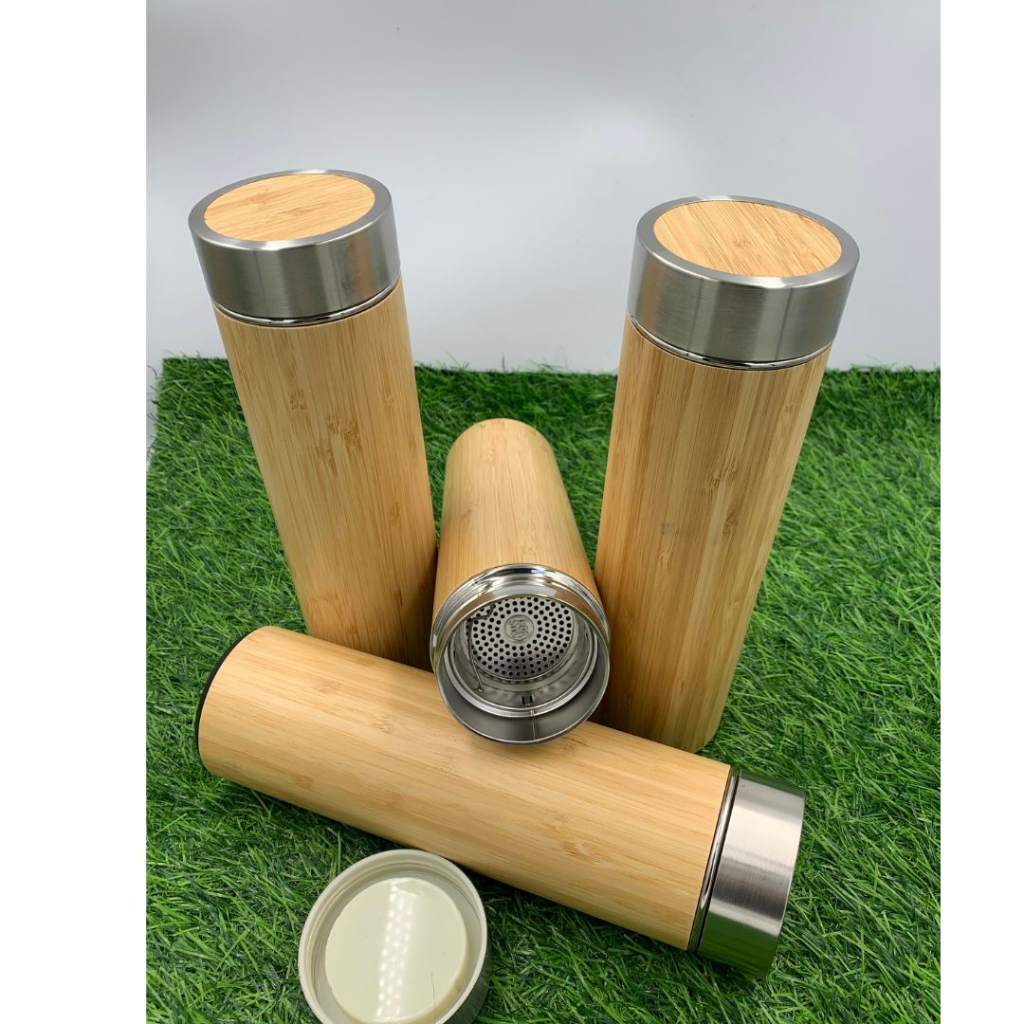 Jual Termos Tumbler Botol Bambu Tahan Panas dan Dingin Polos | Shopee ...