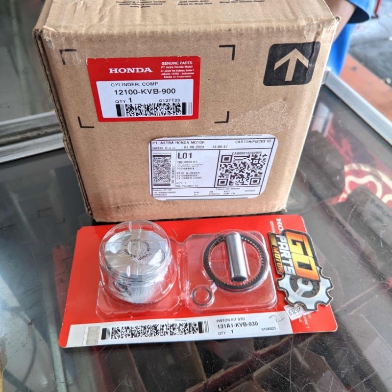 Jual 12100-KVB-900 131A1-KVB-930 Piston Set + Buring Blok Seher ORI Honda VARIO 110 Karbu ...