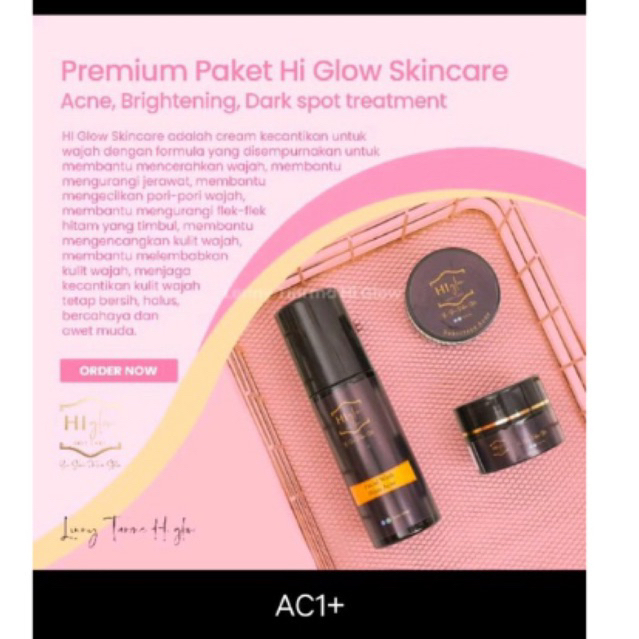 Jual Hi Glow Skincare Paket Premium Glow-Acne-Flek Bahan Premium ...