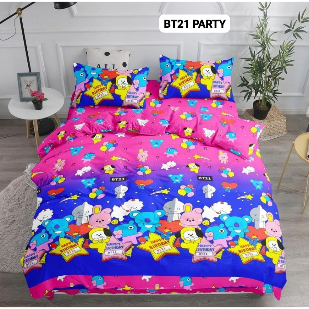 Jual SPREI MOTIF BTS / BT21 ARMY UK 180 x 200 KING & 120 x 200 SINGLE ...