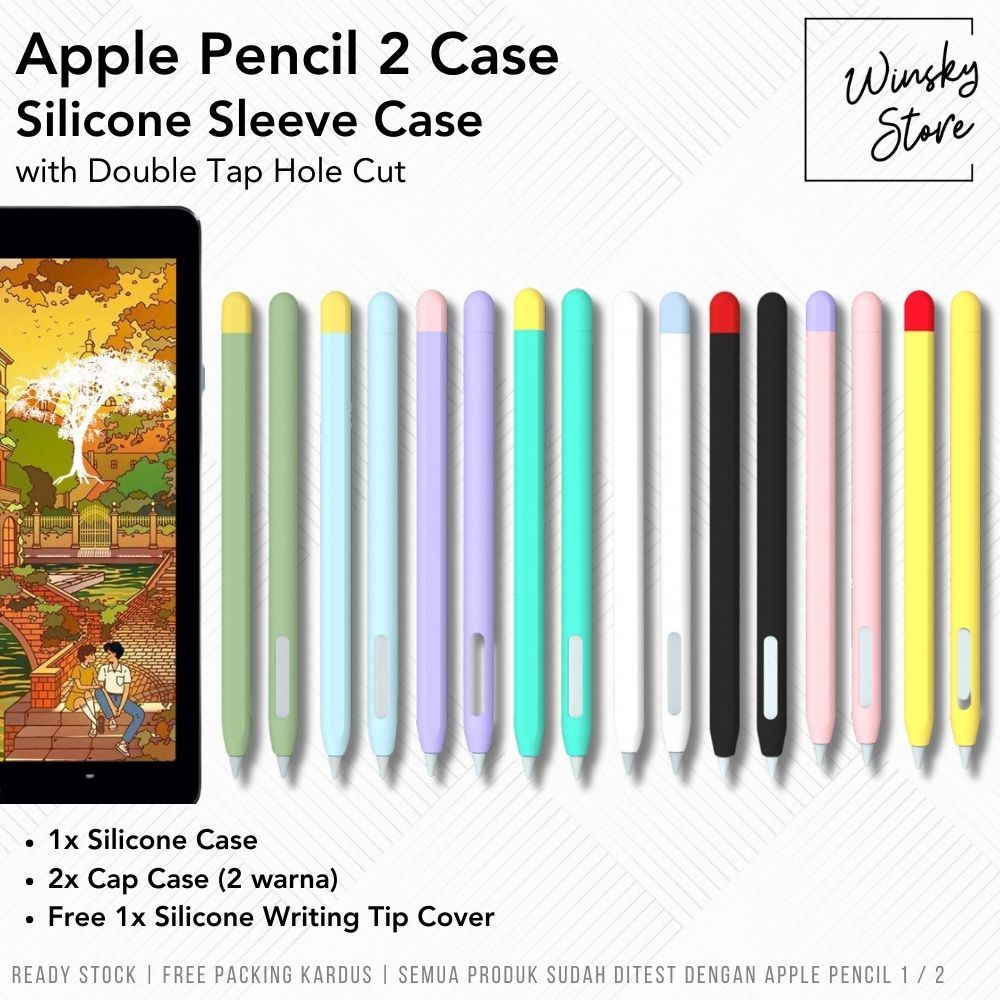 Jual Apple Pencil 2 2nd Gen / PRO Silicone Case with Double Tap Hole ...