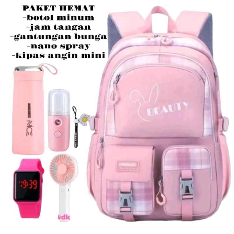 Jual Tas ransel sekolah anak perempuan tas beauty backpack fashion korea untuk anak SD SMP ...