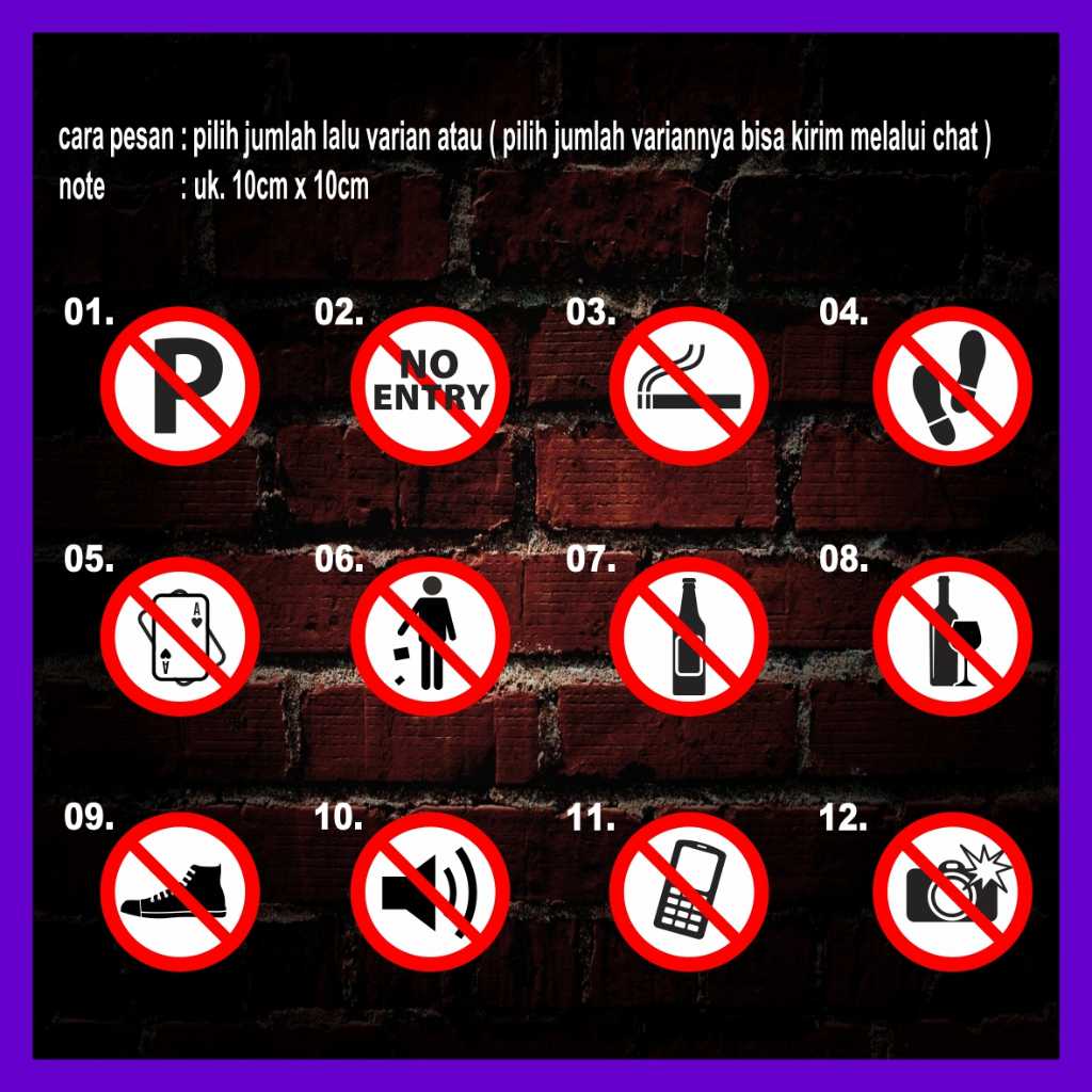 Jual Signage Stiker Tebal Stiker Rambu Stiker Himbauan Stiker Perhatian ...