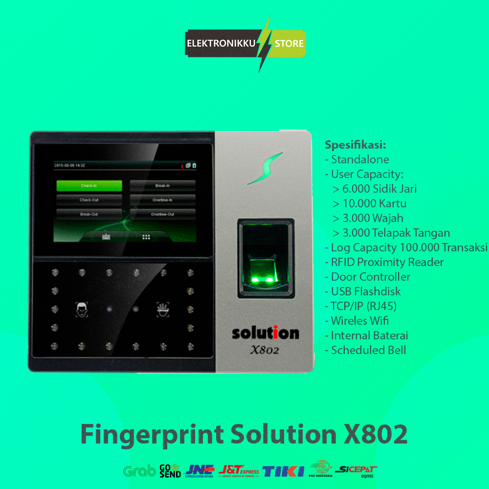 Jual Mesin Absensi Fingerprint Solution X802 Absen Absensi Sidik Jari | Shopee Indonesia