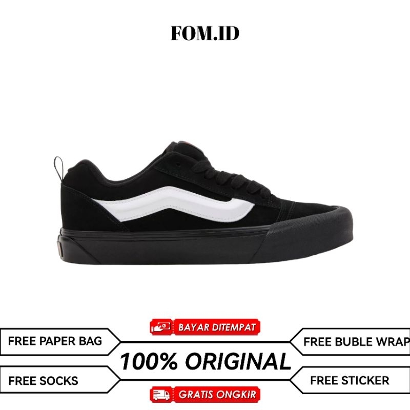 Jual Vans Knu Skool Black Black White Original BNIB | Shopee Indonesia