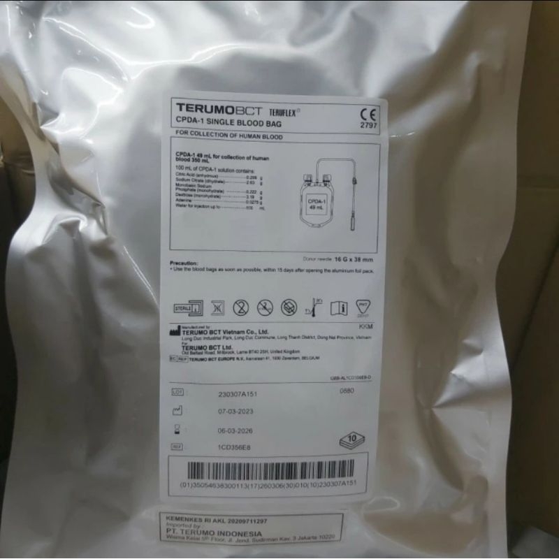 Jual blood bag terumo single kantong darah merk terumo 350ml | Shopee ...
