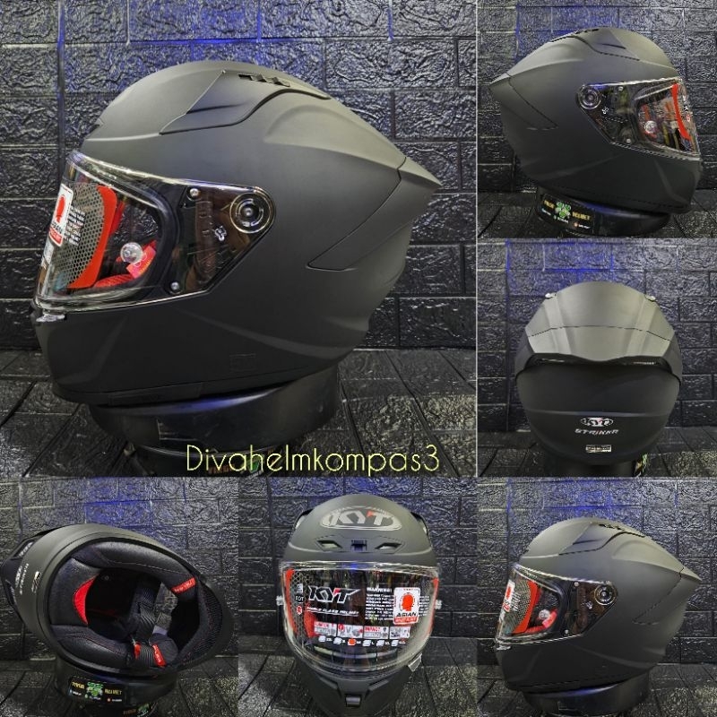 Jual HELM KYT STRIKER SOLID PLAIN MATT BLACK|NEW HELM KYT | Shopee ...