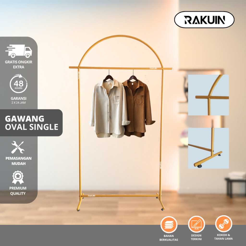 Jual GAWANG OVAL SINGLE - RAK BAJU BESI OVAL MINIMALIS / GANTUNGAN BAJU ...