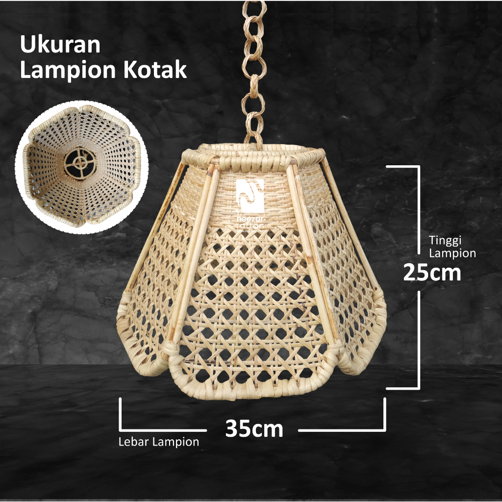 Jual Kap Lampion Rotan, SEGI ENAM Lampu Hias Gantung dan Dinding Cafe ...