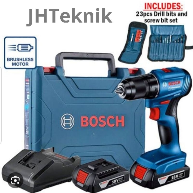 Jual JHTeknik Mesin Bor Cordless Baterai BRUSHLESS BOSCH GSR 185 LI ...