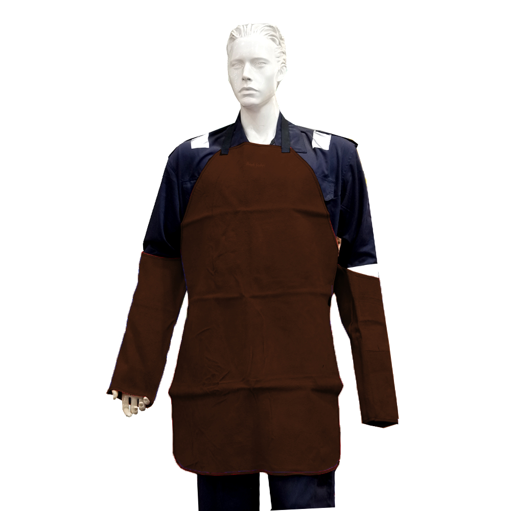 Jual Apron Safety LAS SET COKLAT Kulit Badan Dada + Tangan Seragam Las ...
