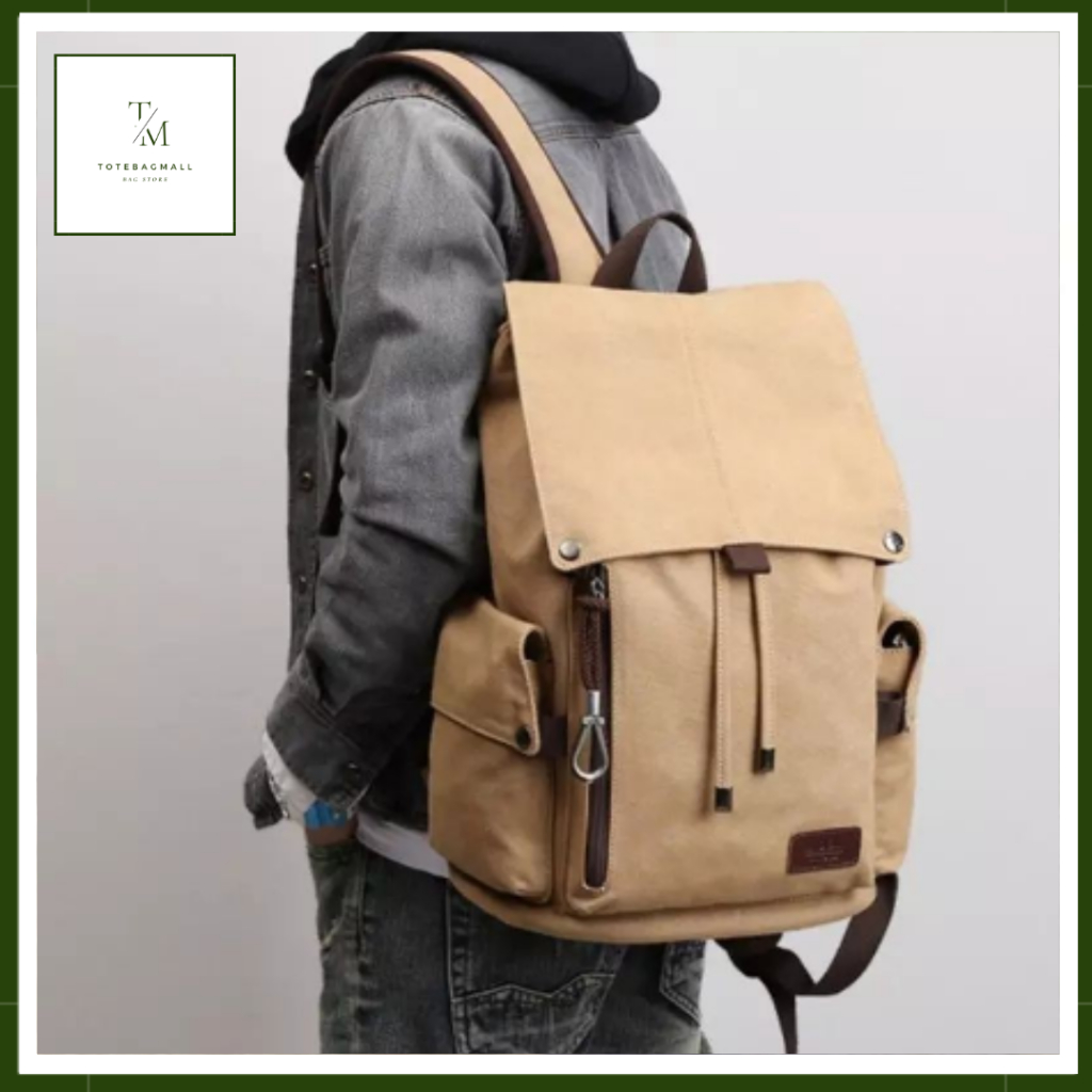 Jual [MURAH BANGET] Ransel Pria Kanvas Maroon Original Tas Punggung ...