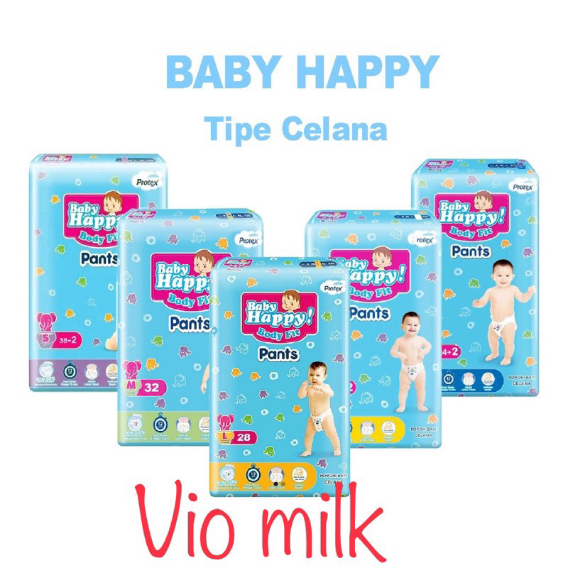 Jual Baby happy pants S38+2 ,M32,L28,XL26,XXL24 | Shopee Indonesia
